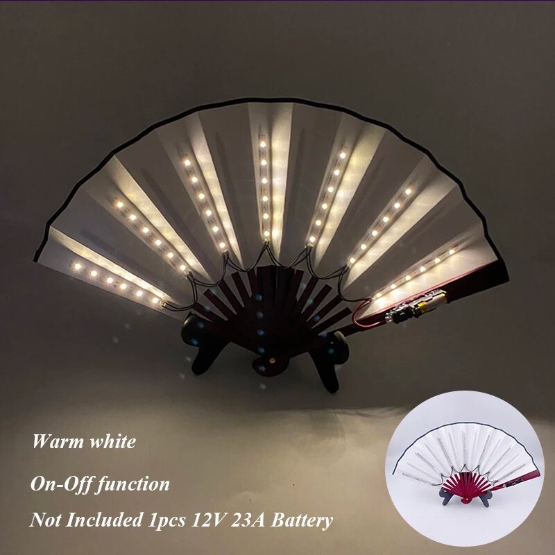 Светодиодный складной веер YEAHUI EL 10 дюймов Белый, Type6 Warm White