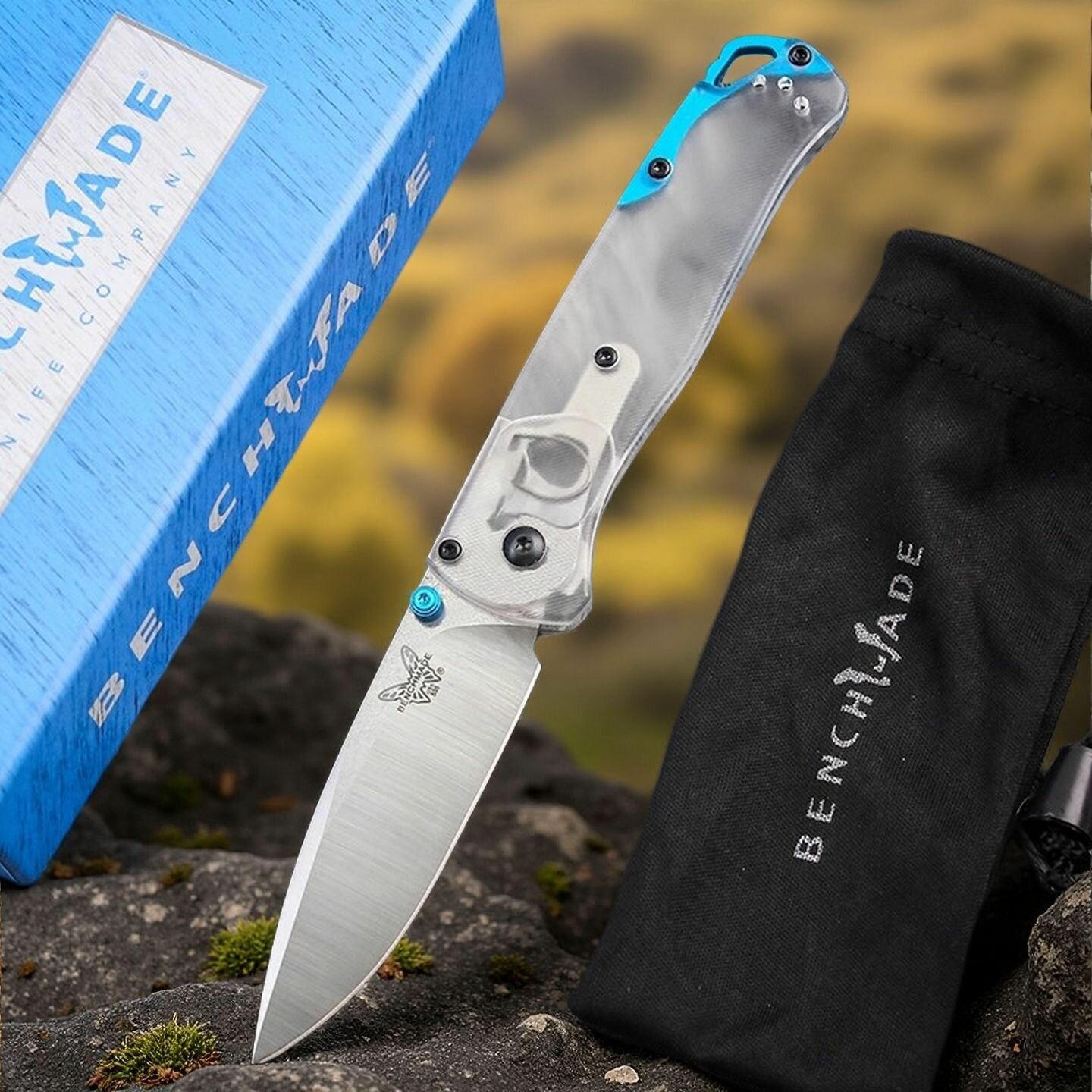 Benchmade535 Компактный складной EDC нож с прозрачной рукоятью PEI, портативный походной инструмент для выживания в дикой природе