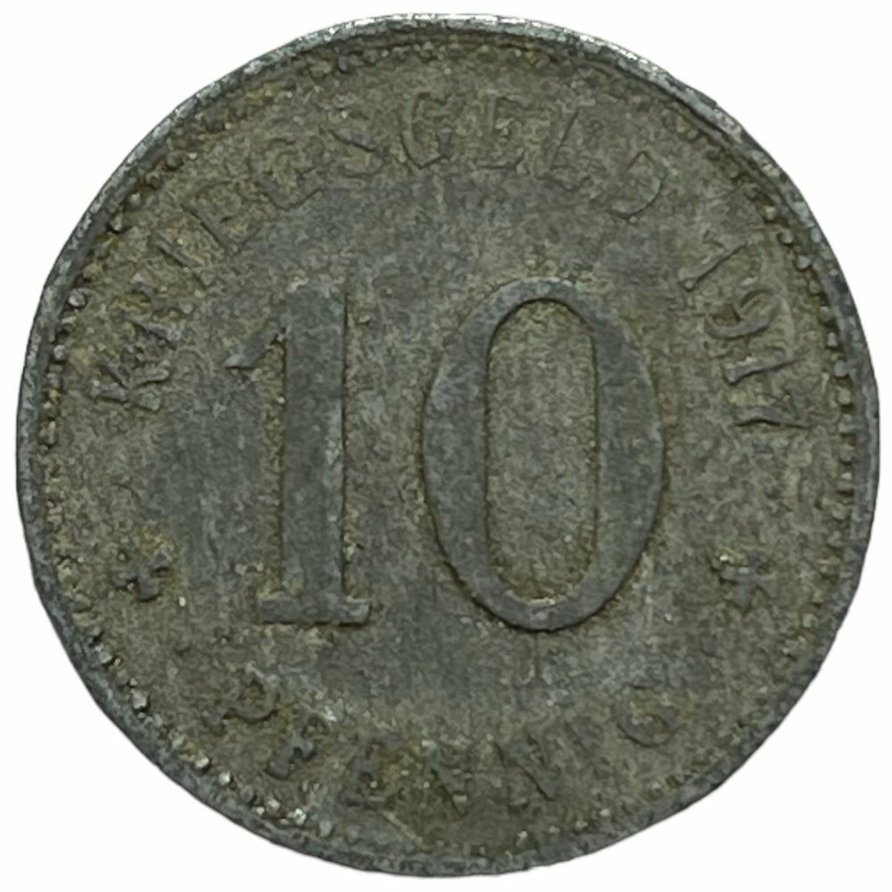Германия, Германская империя, Менден 10 пфеннигов 1917 г. (Zn)