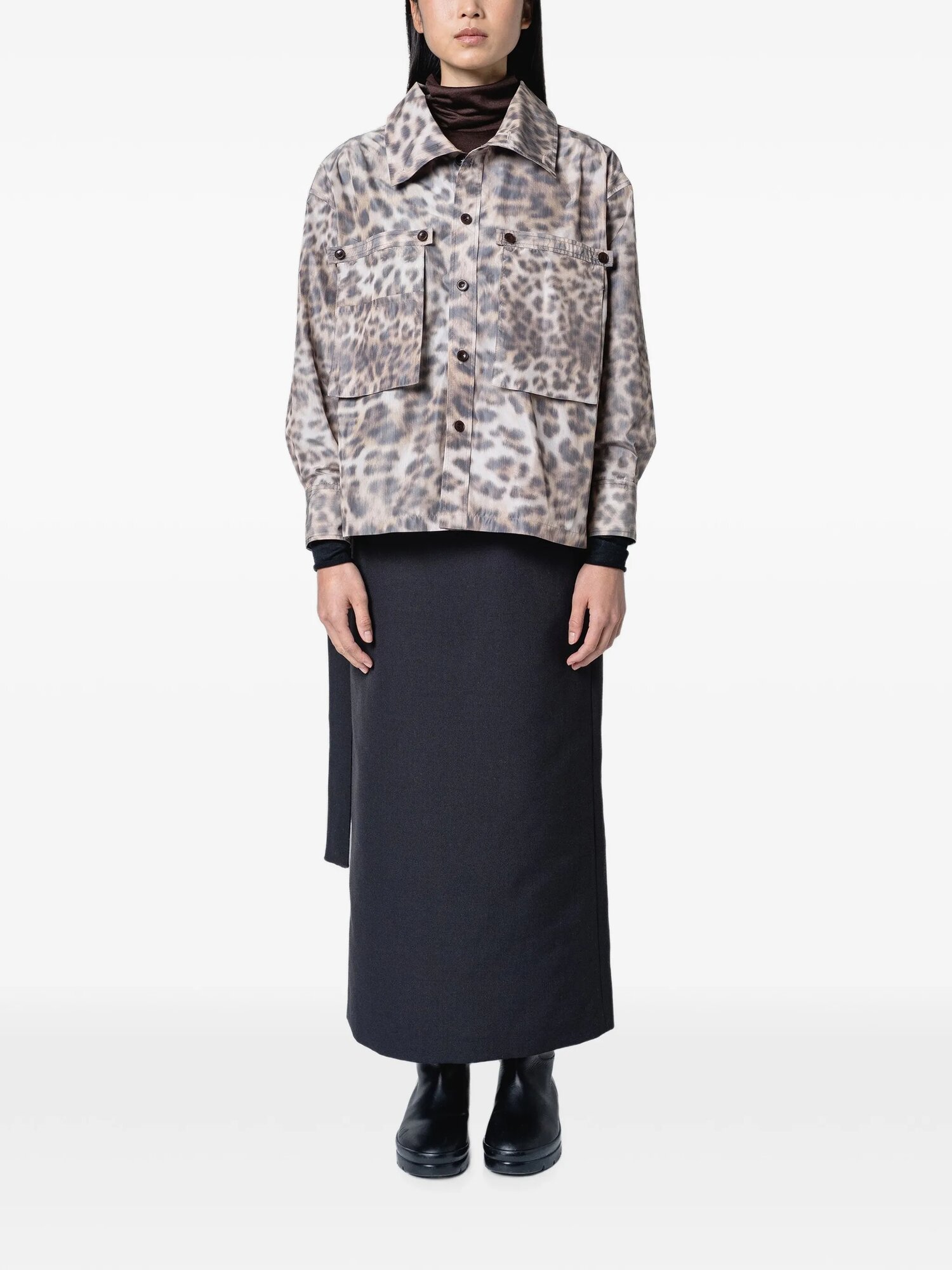 Куртка muller of yoshiokubo Leopard-print jacquard shirt jacket, размер 38 — фото 1