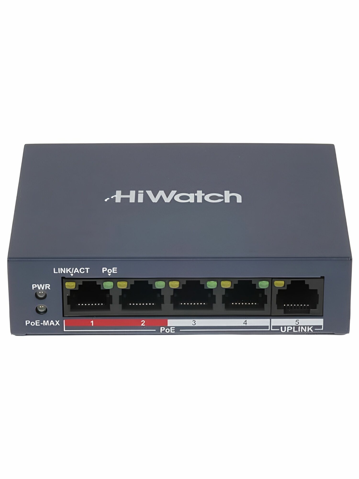 HiWatch DS-S504P(B) Коммутатор (35 Вт, PoE, 100Мб, Неуправляемый, Extend PoE до 250 м)