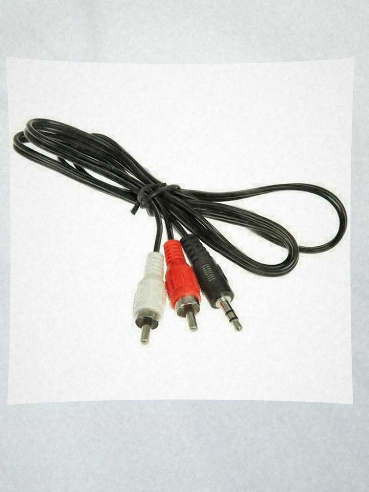 Аудиокабель, разъем jack 3.5 мм-2RCA, цвет- черный, полезный
