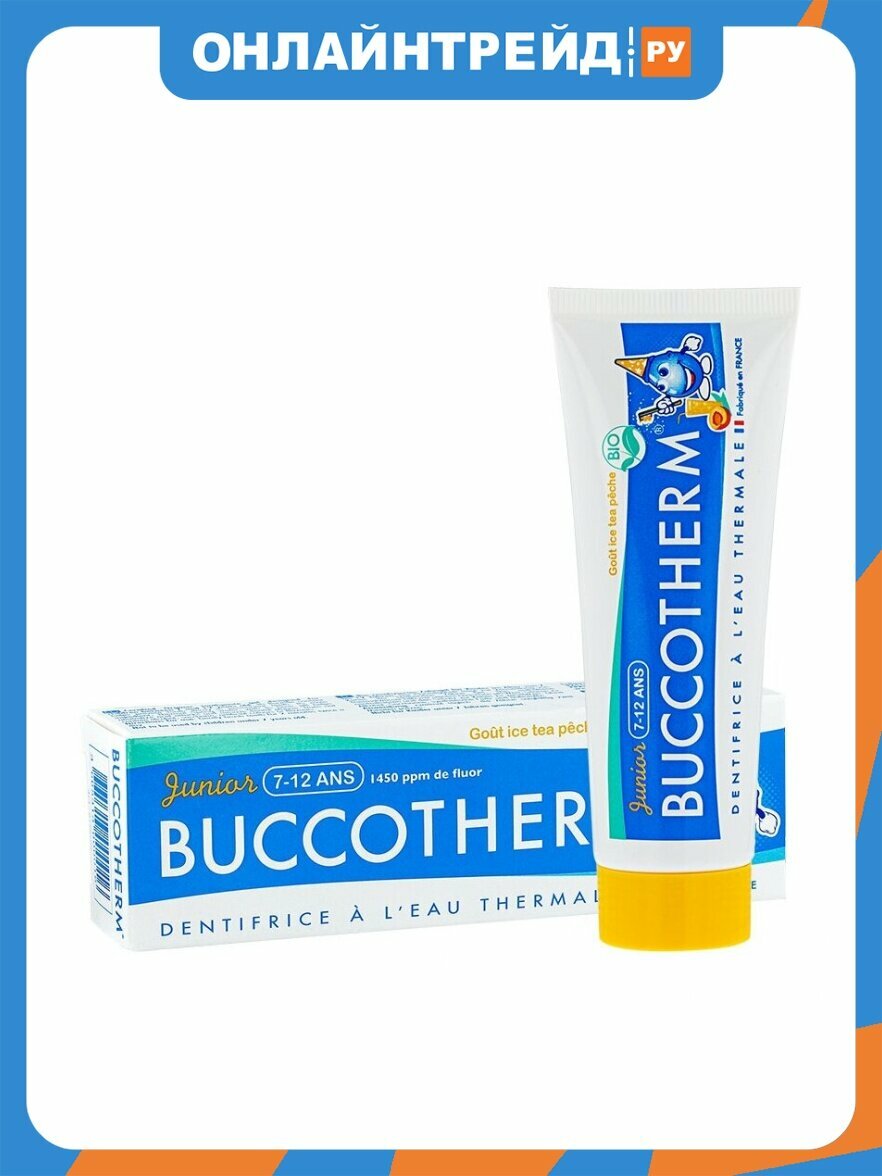 Детская зубная паста Buccotherm , персиковый чай с термальной водой, от 7 до 12 лет, 50 мл