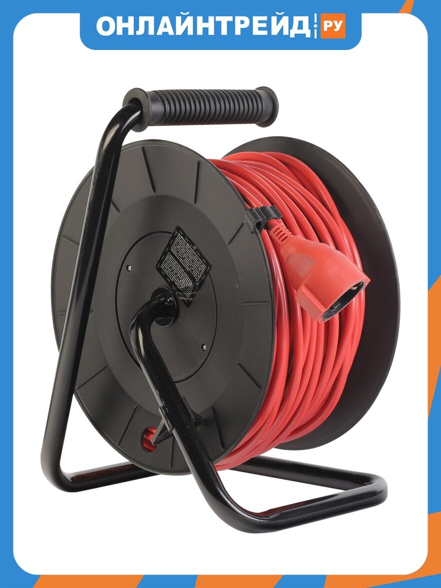 Удлинитель силовой Maxcut на пластиковой катушке ECRO 210-50 ПВС (2х1), 50м, 1 гнездо, ПВС, IP20, 22