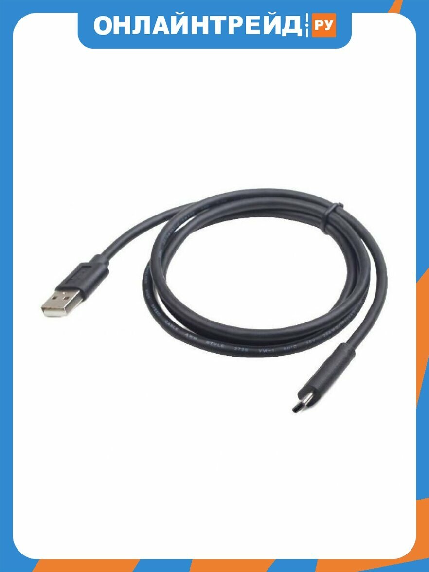 Кабель Cablexpert USB2.0 Россия CCP-USB2-AMCM-1M-RU-B, AM/Type-C, 3A, 36Вт, QC3.0, медь, двойной