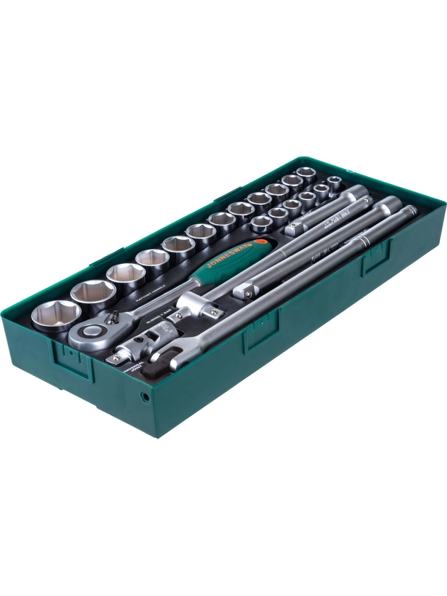 Набор торцевых головок 1/2"DR 10-32 мм, 24 предмета (ложемент) JONNESWAY S04H4524SP
