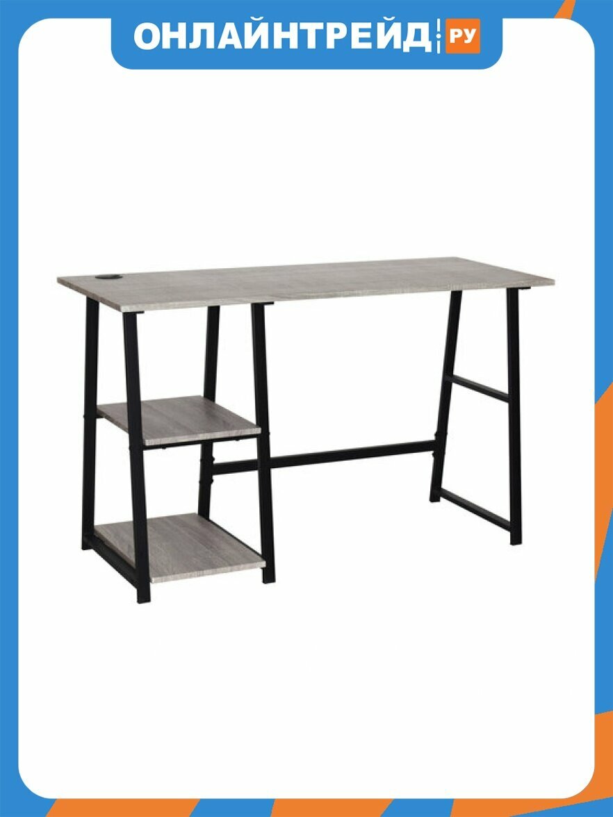 Стол на металлокаркасе Brabix LOFT CD-006 (ш1200*г500*в730мм), 2 полки, цвет дуб антик, 641225