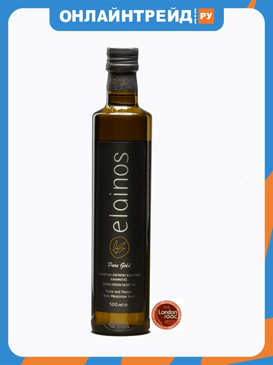 Масло оливковое Elainos EV, 500 мл, стекло