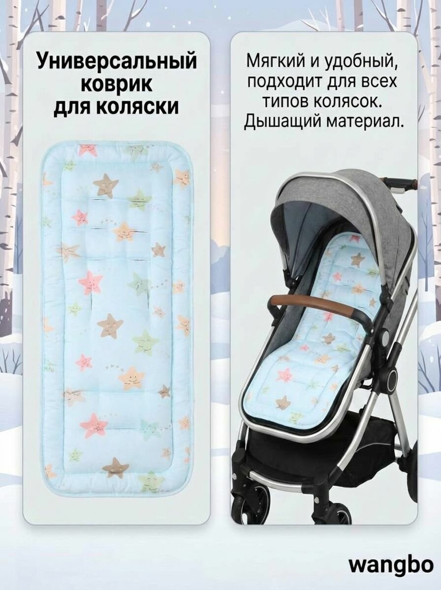Матрасик в прогулочную коляску вкладыш в автокресло зимний
