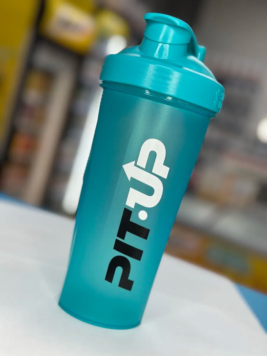 Шейкер Shaker Bottle PIT-UP, для протеина/креатина/гейнера, 600 мл, бирюзовый — фото 1