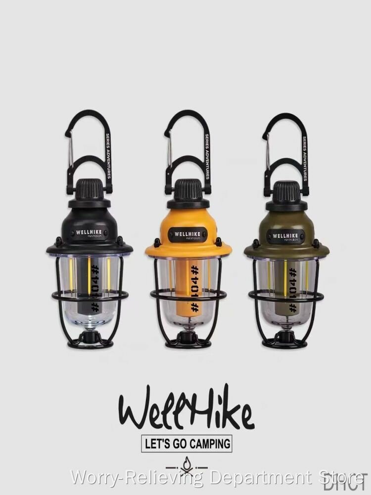 Лампа-фонарь Jupiter Wellhike динамо с металлической сеткой и крюком, 3 цвета, для кемпинга #KO4#