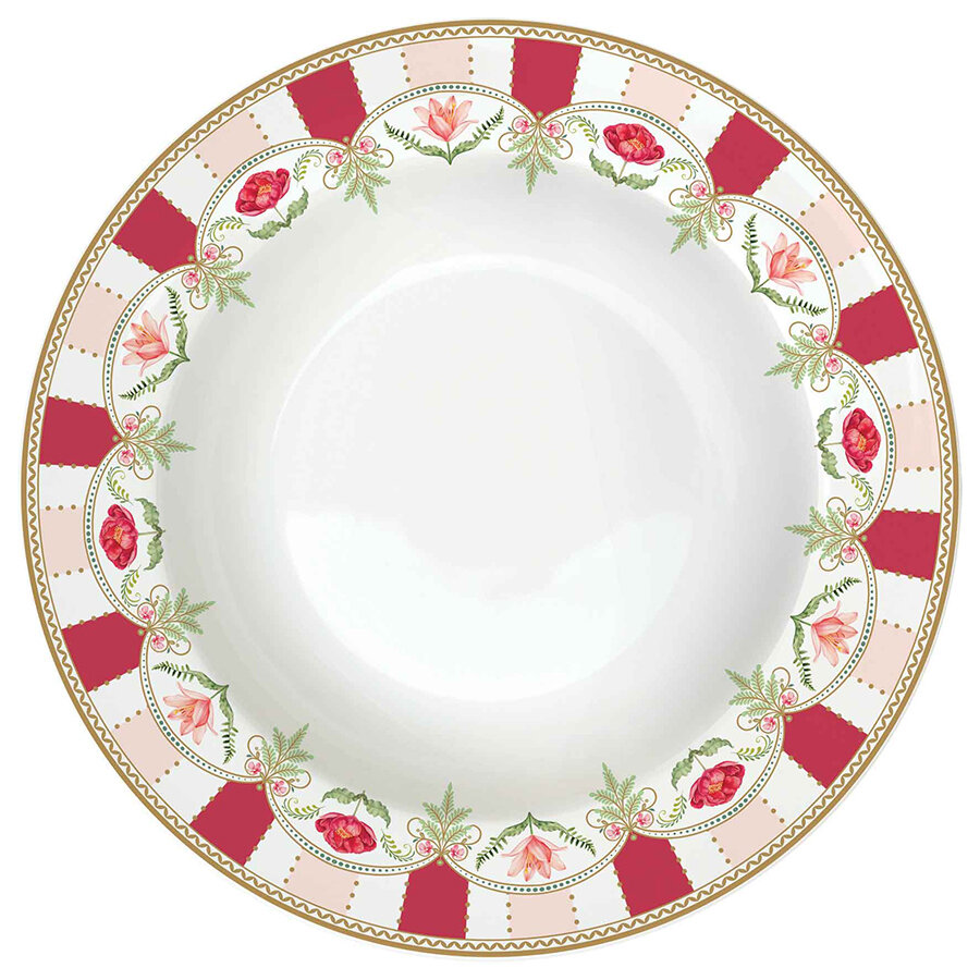 Тарелка суповая глубокая Flowery 21,5 см фарфоровая Easy Life R0943/FLRY