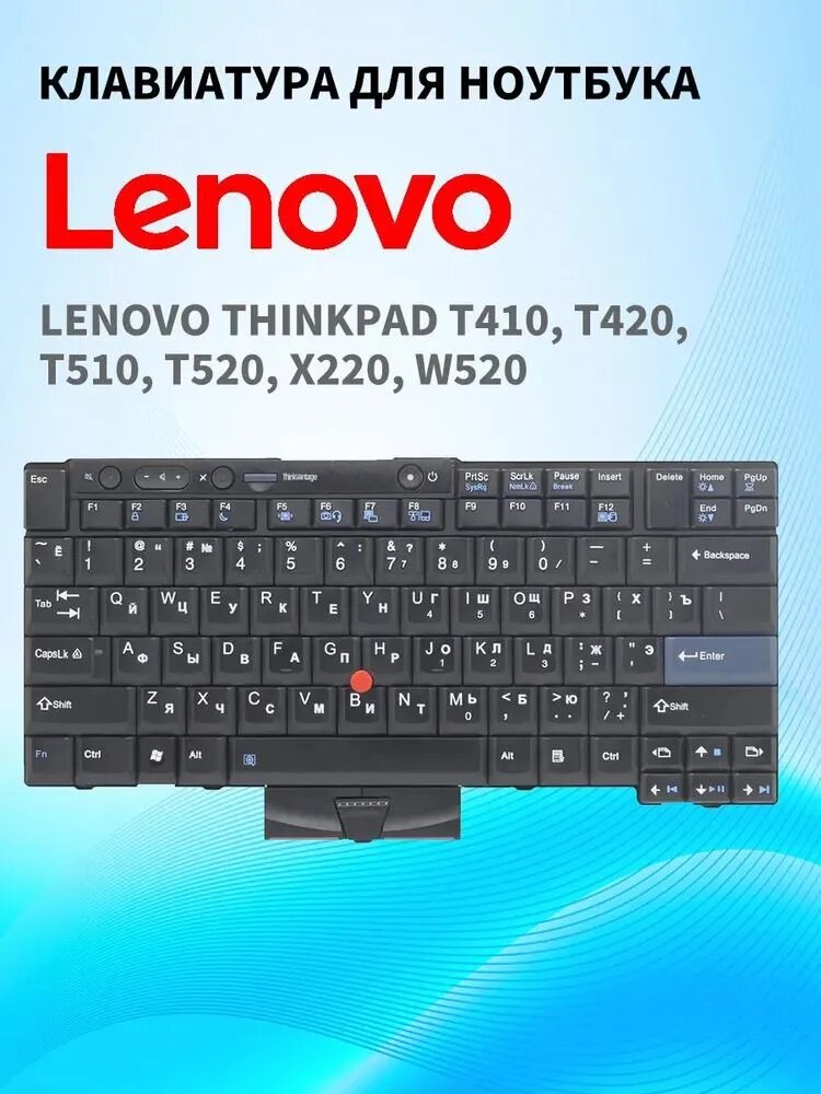 Клавиатура для ноутбука Lenovo ThinkPad T410, T420, T510, T520, X220, W520 черная