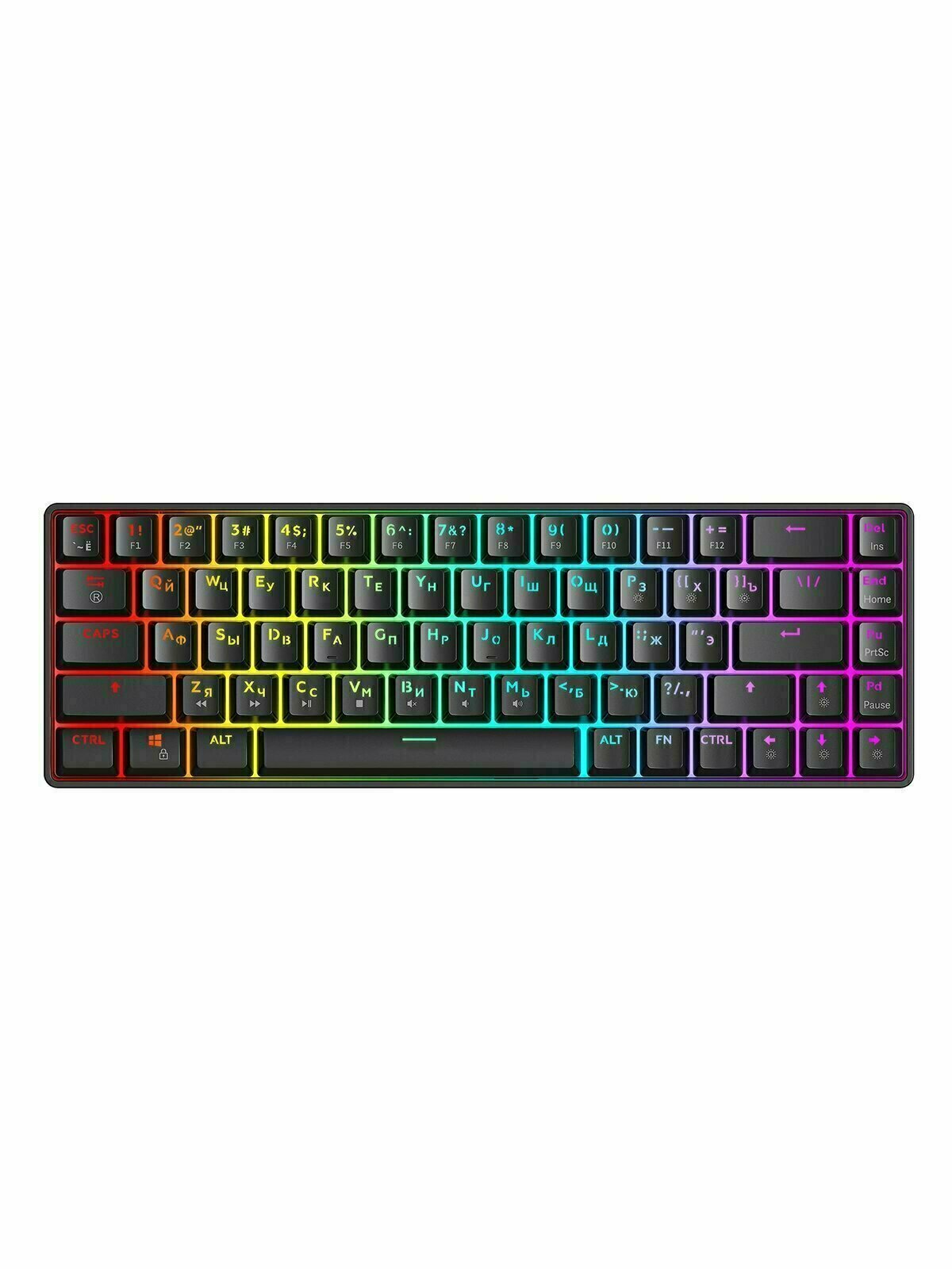 Клавиатура механическая игровая Fifine GK1 (Black) / Hot-Swap / Red switch / русская раскладка