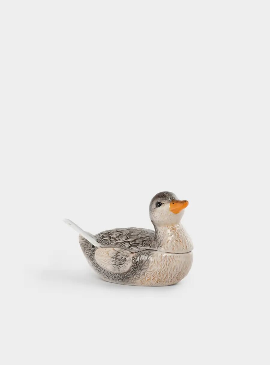 Сахарница, 11 см, 220 мл, с ложкой, керамика D, Утка, Duck