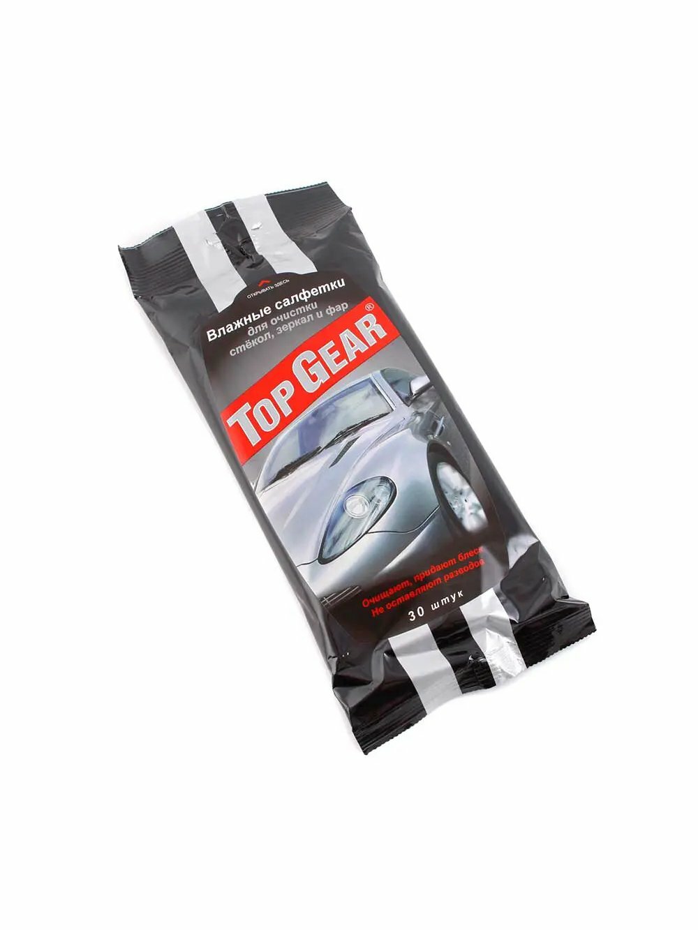 Салфетки влажные TOP GEAR для стекол 30 шт 48038