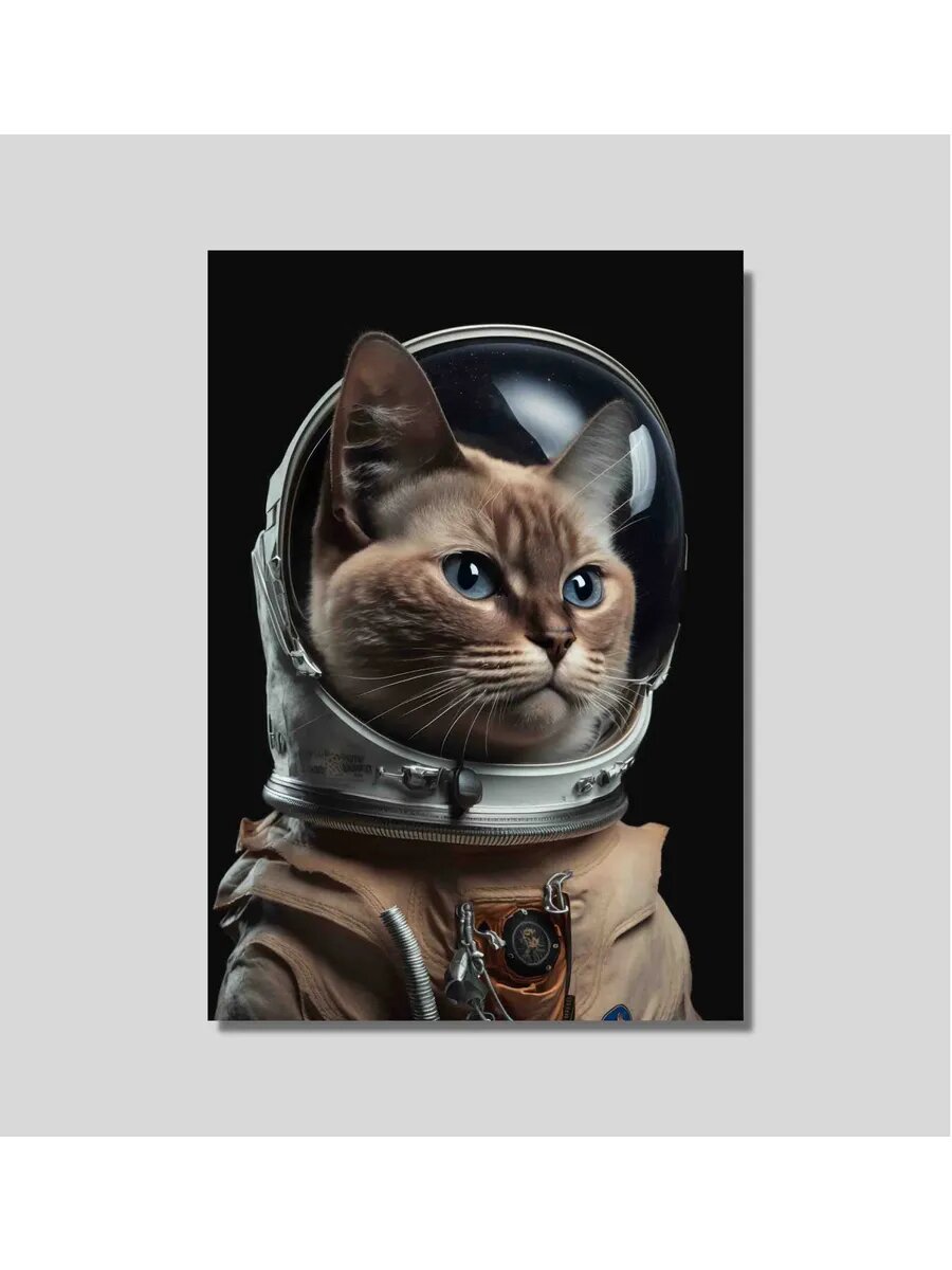 Бирманская кошка-космонавт, Плакат 30x42см