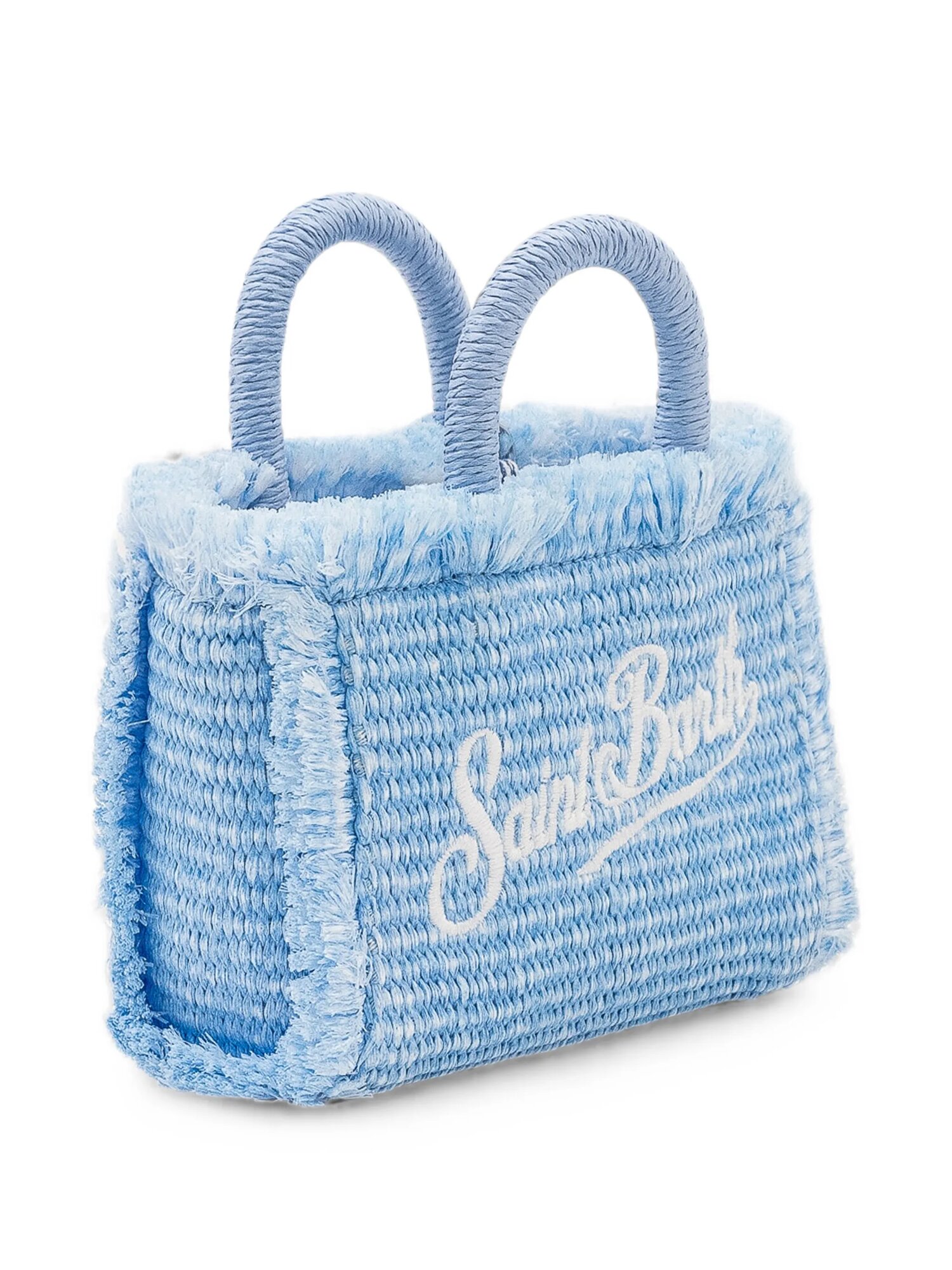Сумка MC2 Saint Barth Micro Vanity straw-effect tote bag, blue — фото 1