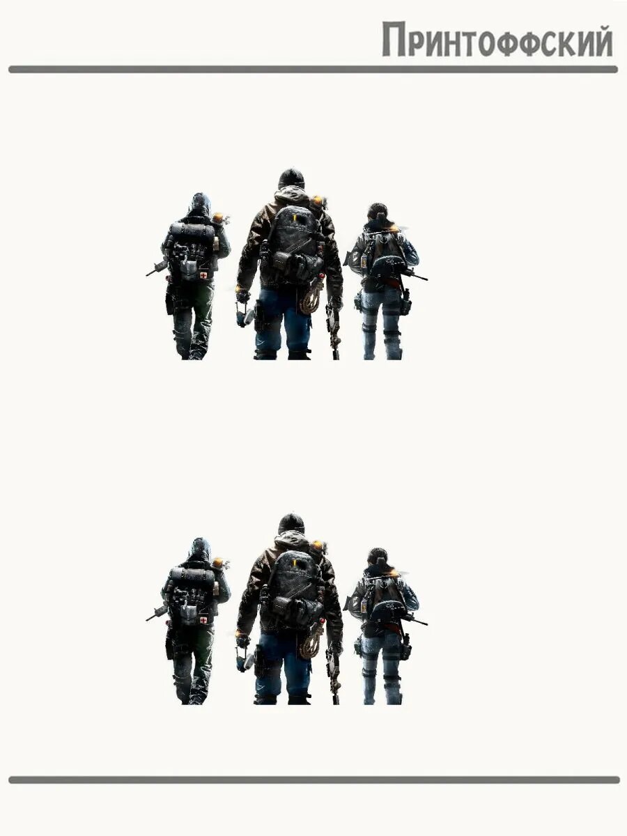 2-е (Две) Термонаклейки Tom Clancy's The Division