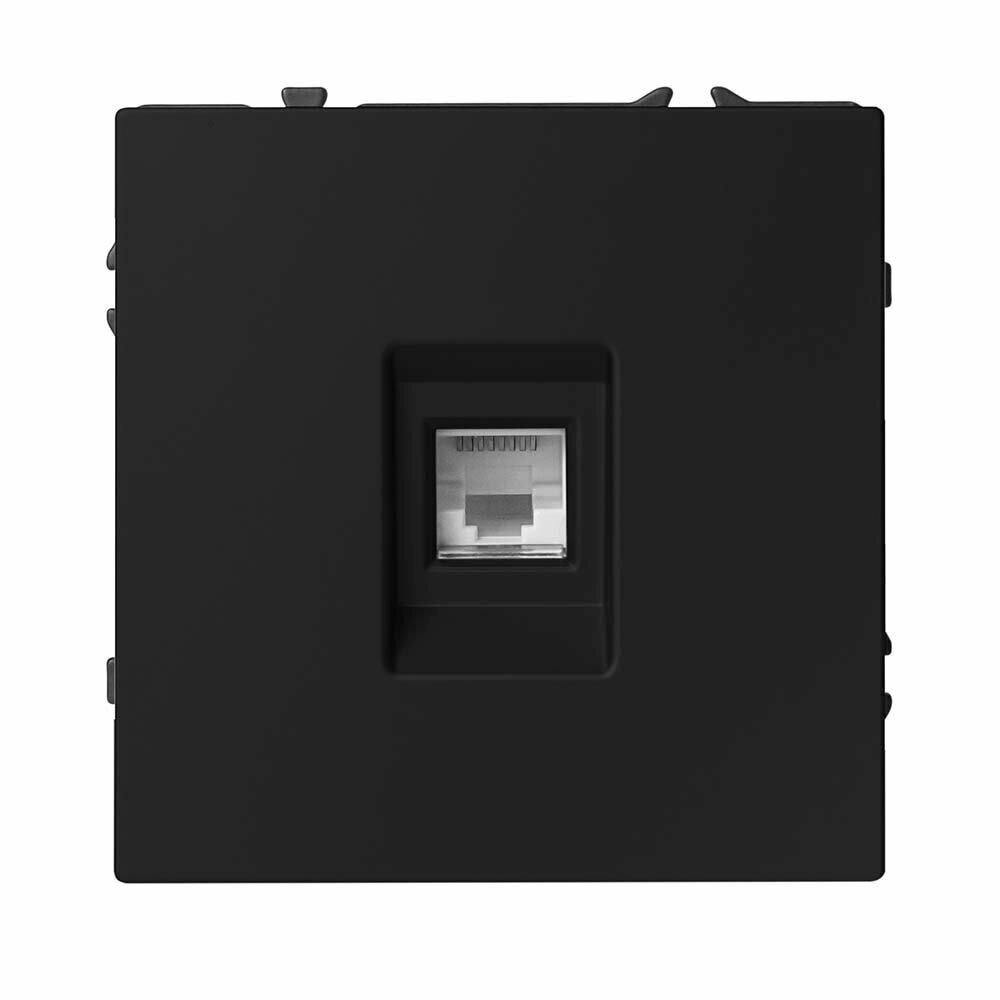 Розетка черная, RJ (CAT 6) разъем, модуль, Vell Grand {V702218}