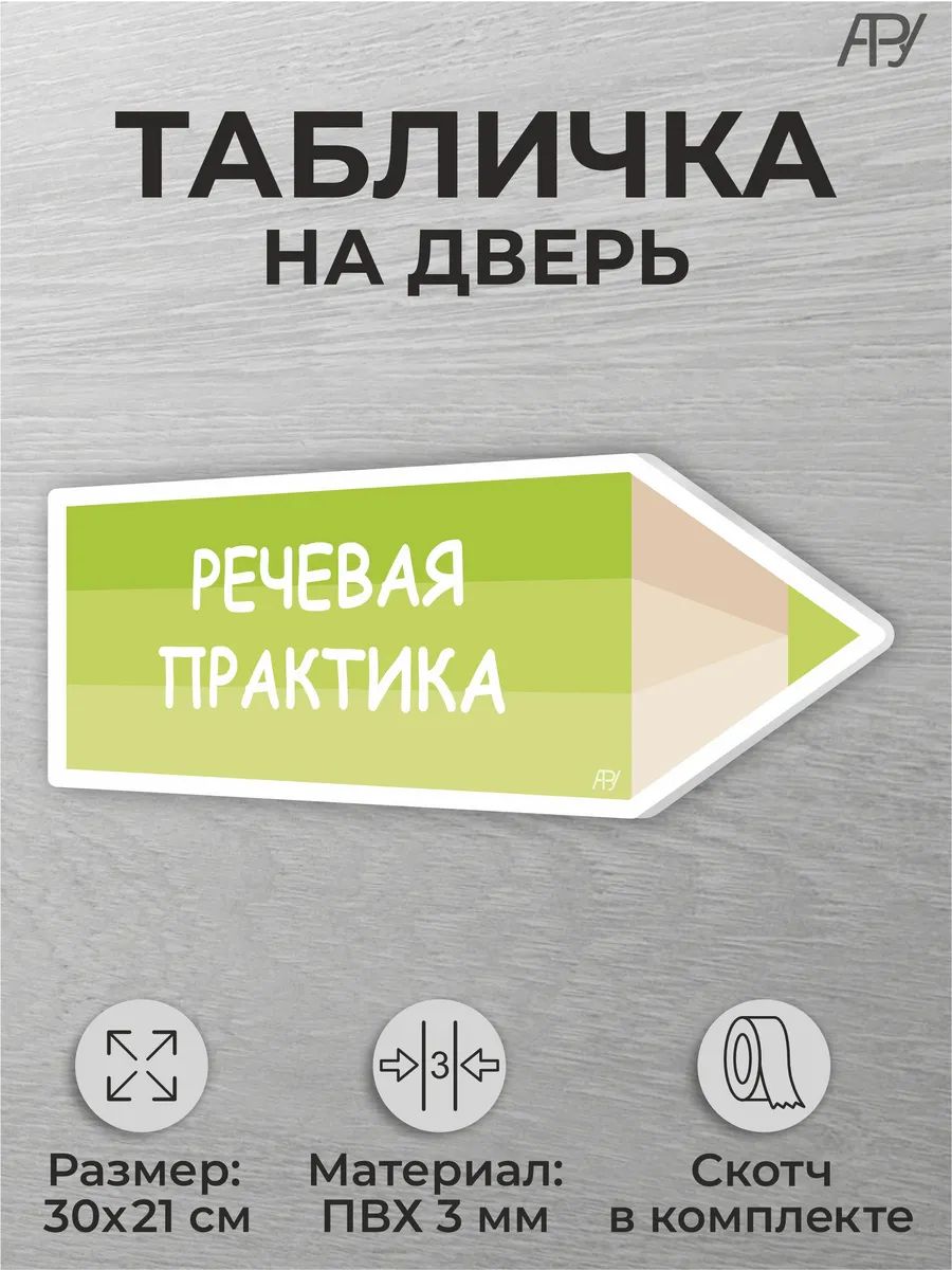 Школьная табличка на дверь кабинета класса Речевая практика