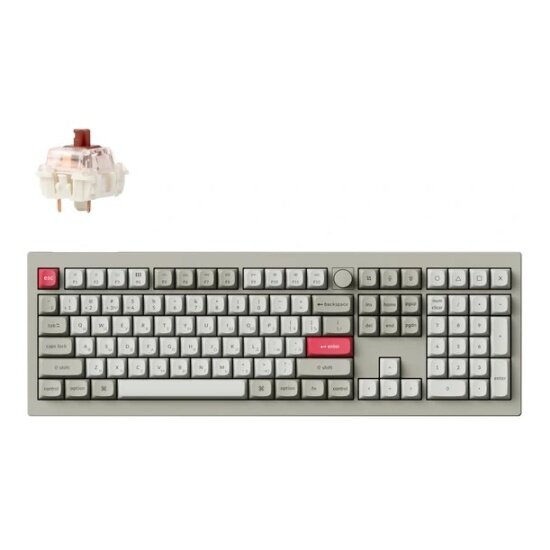 Клавиатура Keychron V6 Max, Brown Switches, беспроводная, Retro (V6M-R3-RU)