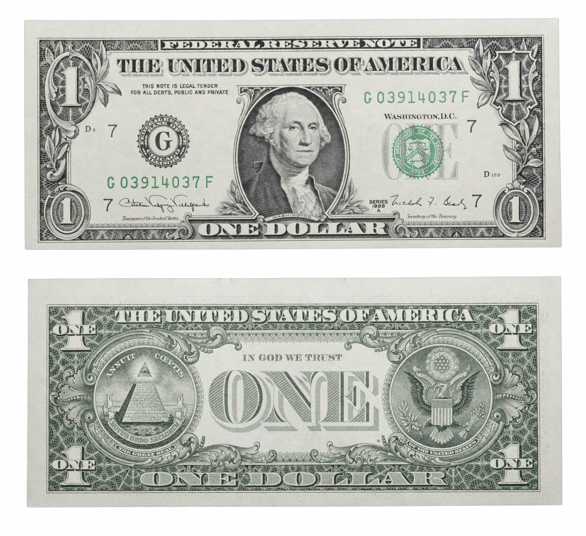 США 1 доллар 1988A Pick 480b G-Чикаго