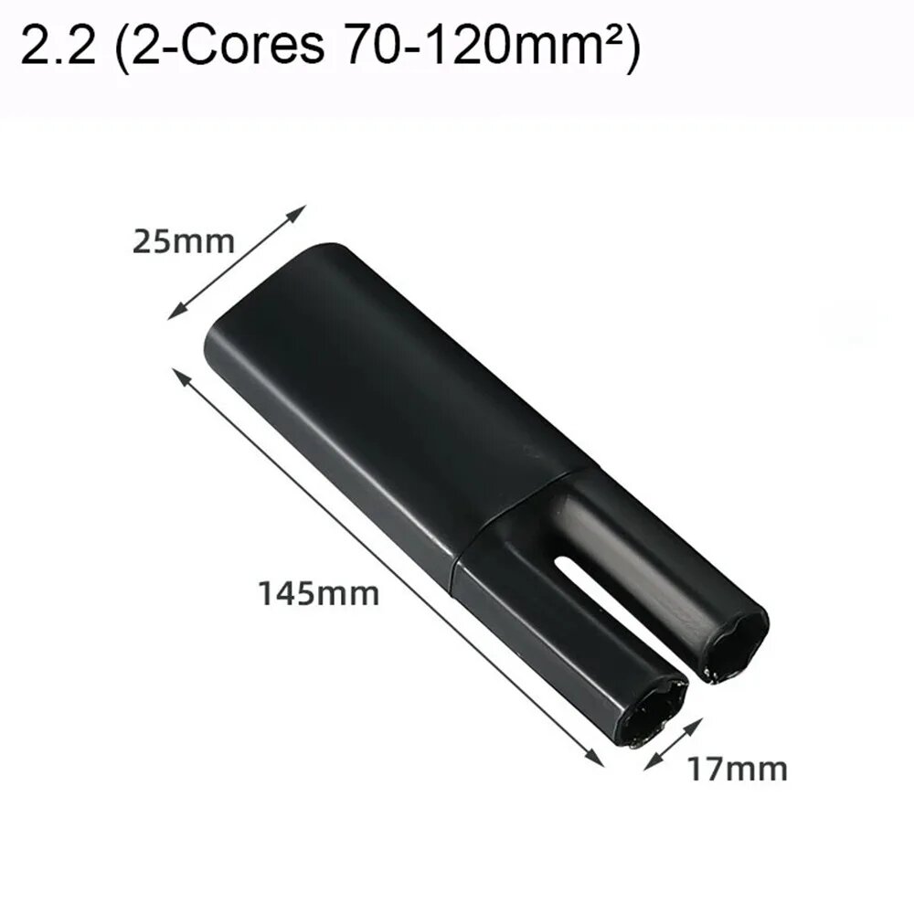 Термоусадочная трубка черная 2/3/4/5 жилая с клеем 2.2-70-120-