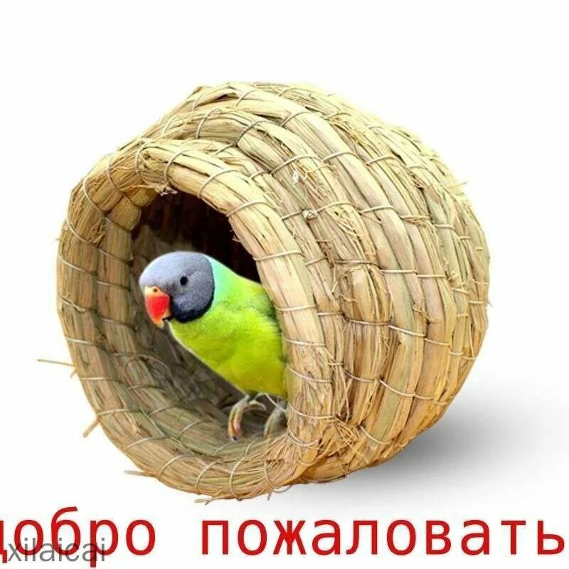 Гнездо для попугаев и птиц/Гнездо натуральное диаметр 12см/Гамак для попугаев/Гамак для птиц