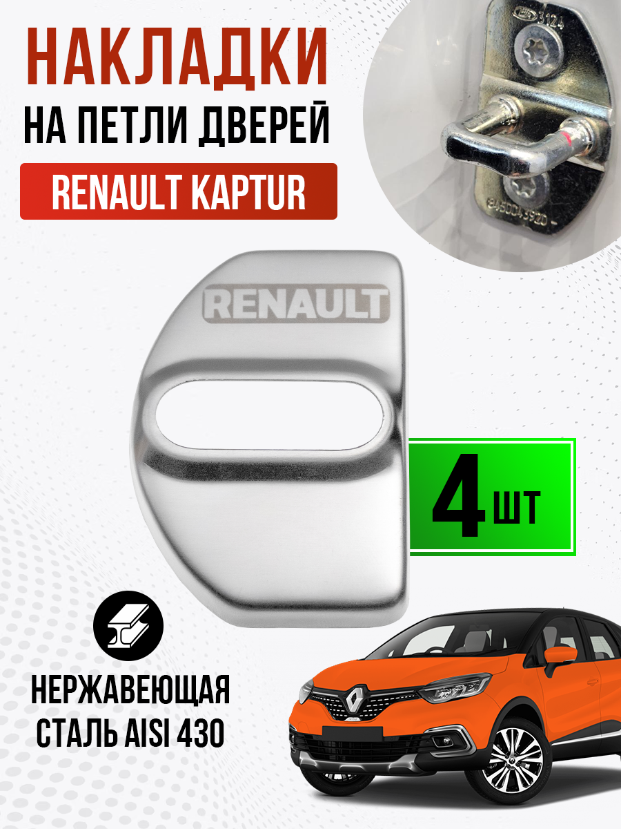 Защитные накладки на петли замков дверей Рено Каптюр / Renault Kaptur