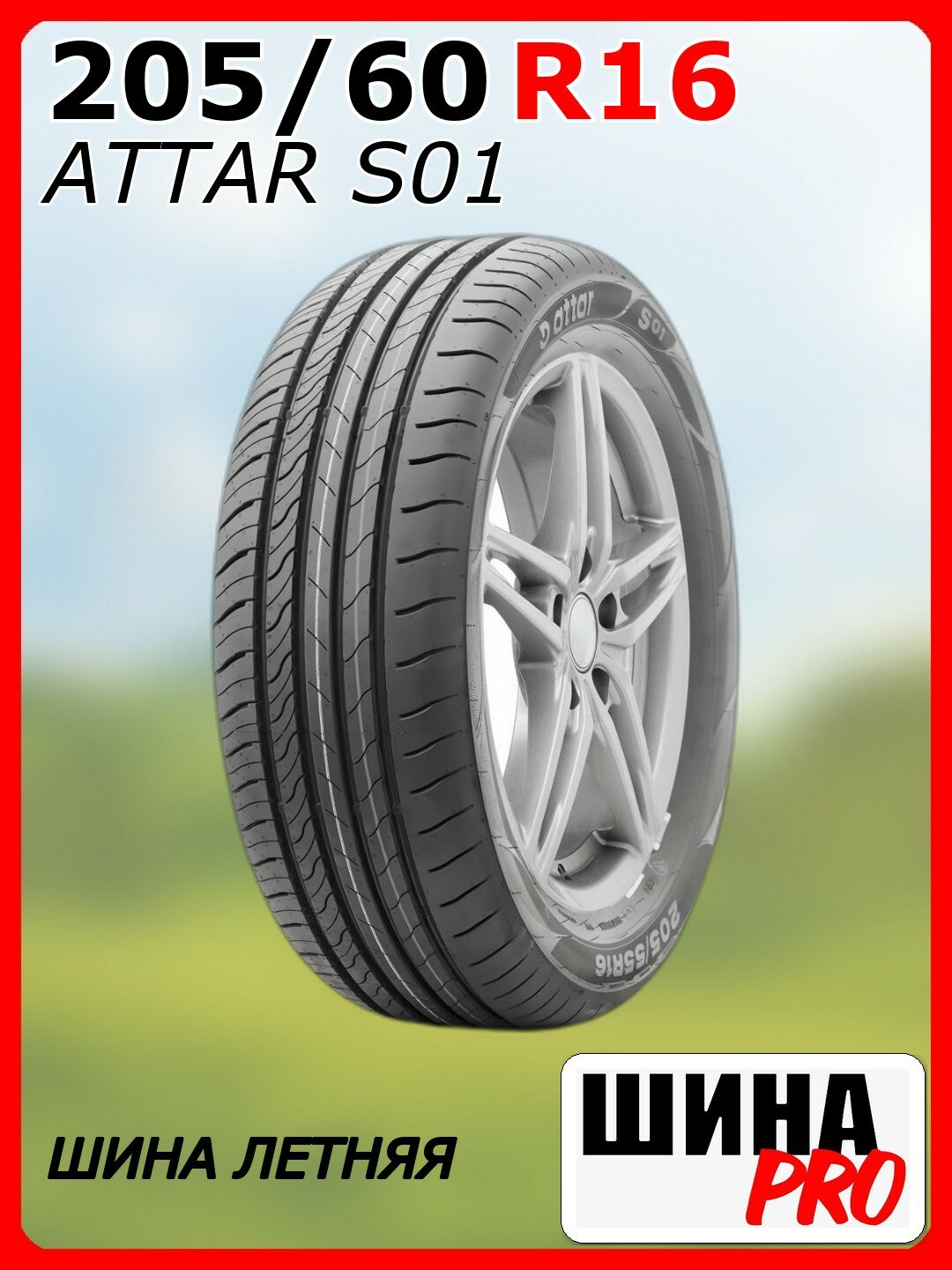 Шина летняя ATTAR 205/60/16 V 96 S01 XL для легковых автомобилей P200015