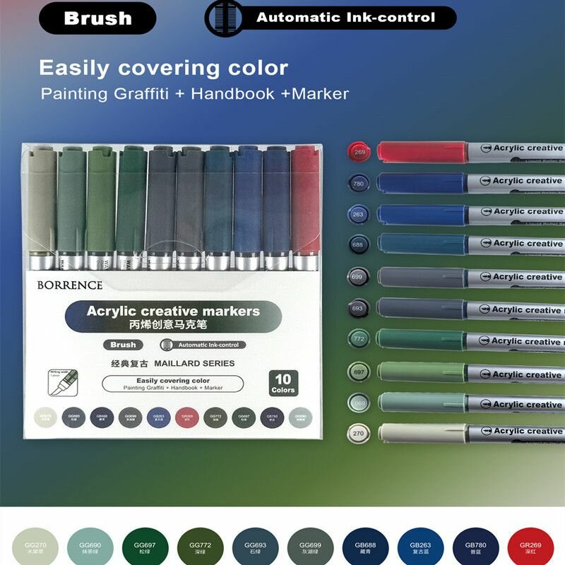 Набор жидких акриловых маркеров 10/60/80/120 цветов