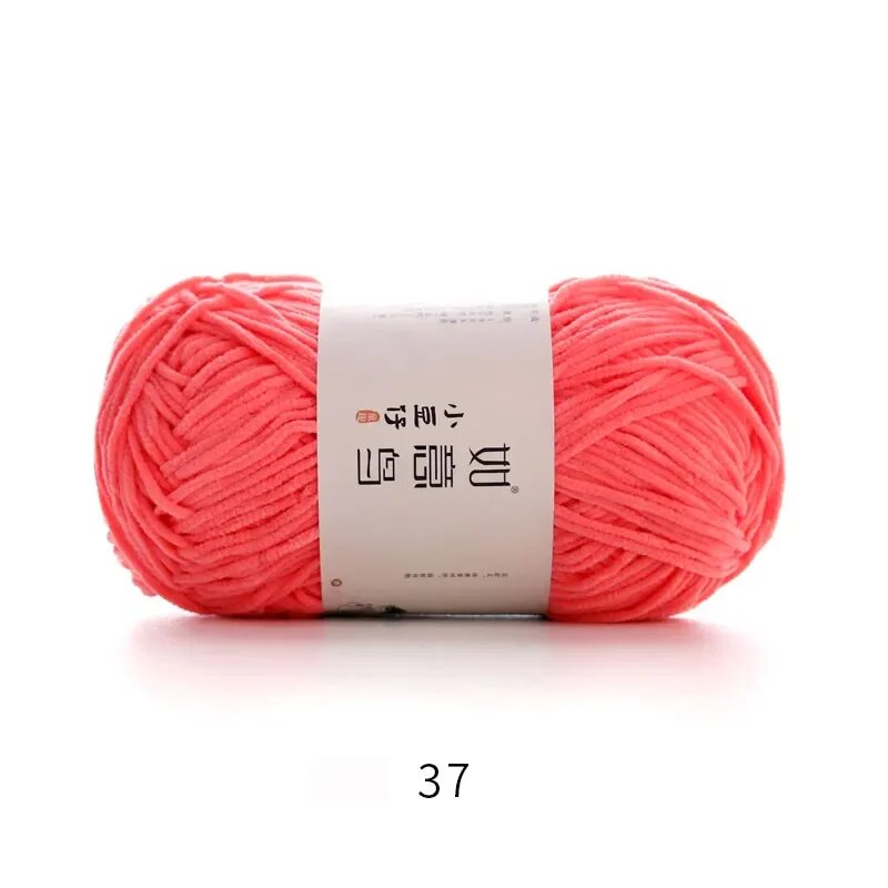 Розовая синельная пряжа для вязания, 50г, Color 37