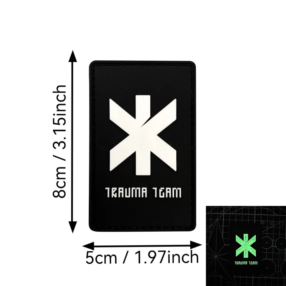 Trauma Squad Tactical Rescue Funny Morale Badge Patch PVC Hook and Loop Armband Military Patches for Clothing