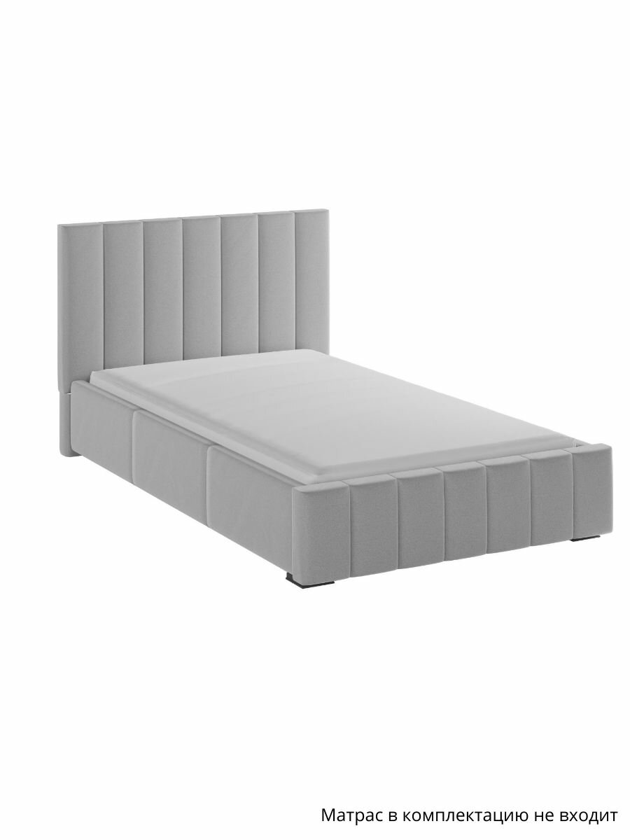 Домани, кровать интерьерная Нега 1,2 м, с ортопедическим основанием, 1360х1050х2230, Светло-серый