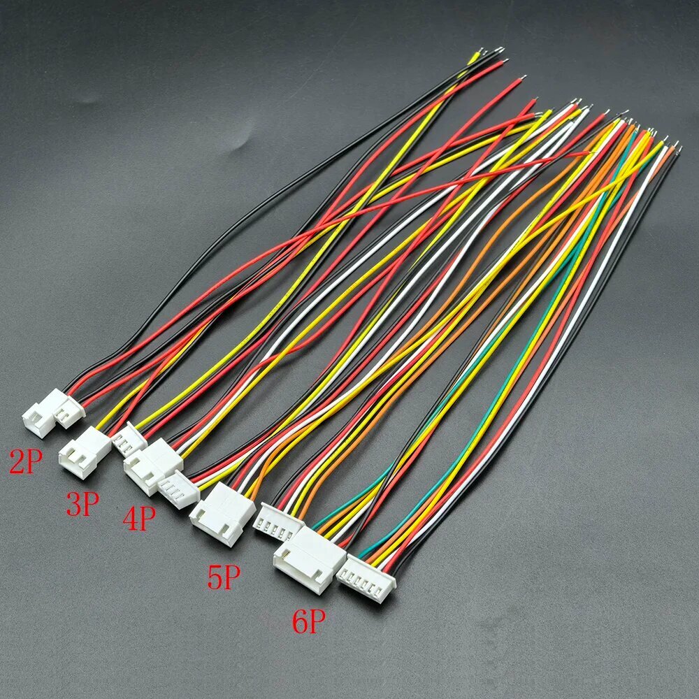 ALLiSHOP разъемы JST XH-2.54 2/3/4/5/6 контактов 26AWG 10/20см 3Pin 5Pairs, Length 20CM