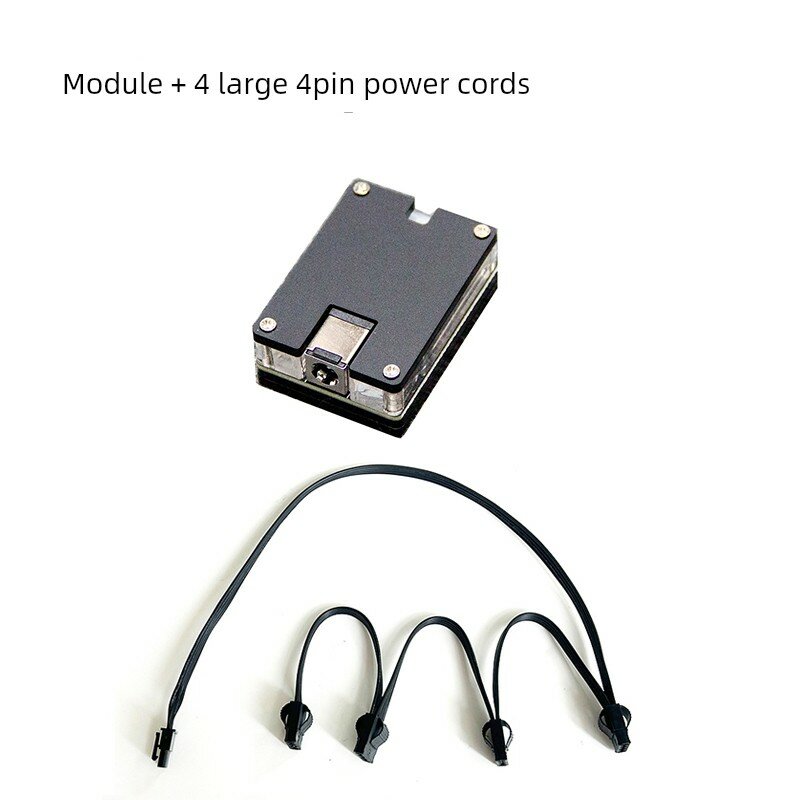 Модуль адаптера питания SATA 12V в 5V с 4 кабелями большого 4-пинового разъема для много-дисковой NAS и маршрутизатора