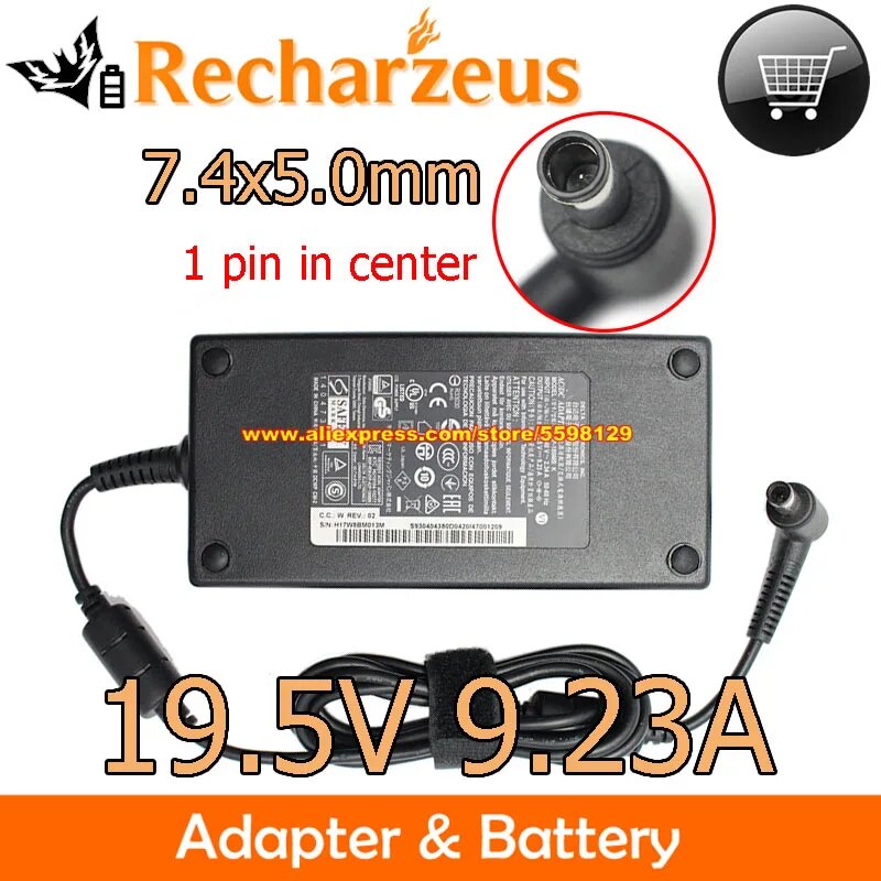 Подлинная для Delta 19,5 В 9.23A 180 Вт адаптер переменного тока ADP-180MB K зарядное устройство для ноутбука для MSI MS-17E2 GP73 Gl65 блок питания