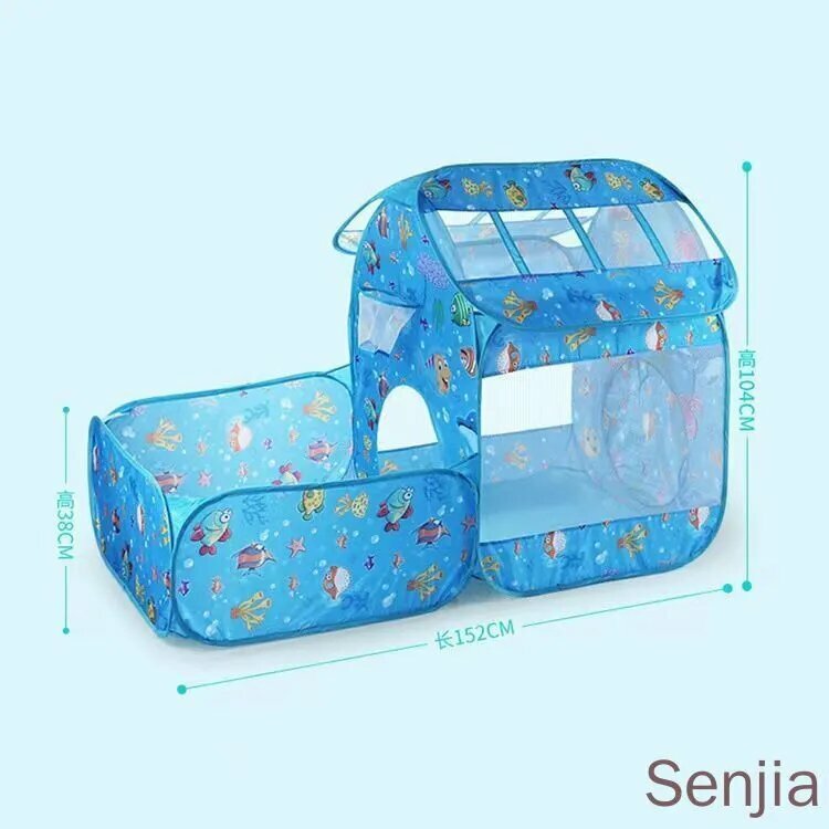 Детские палатки, крытые игровые домики, туннели для ползания и баскетбольные площадки (без мячей).