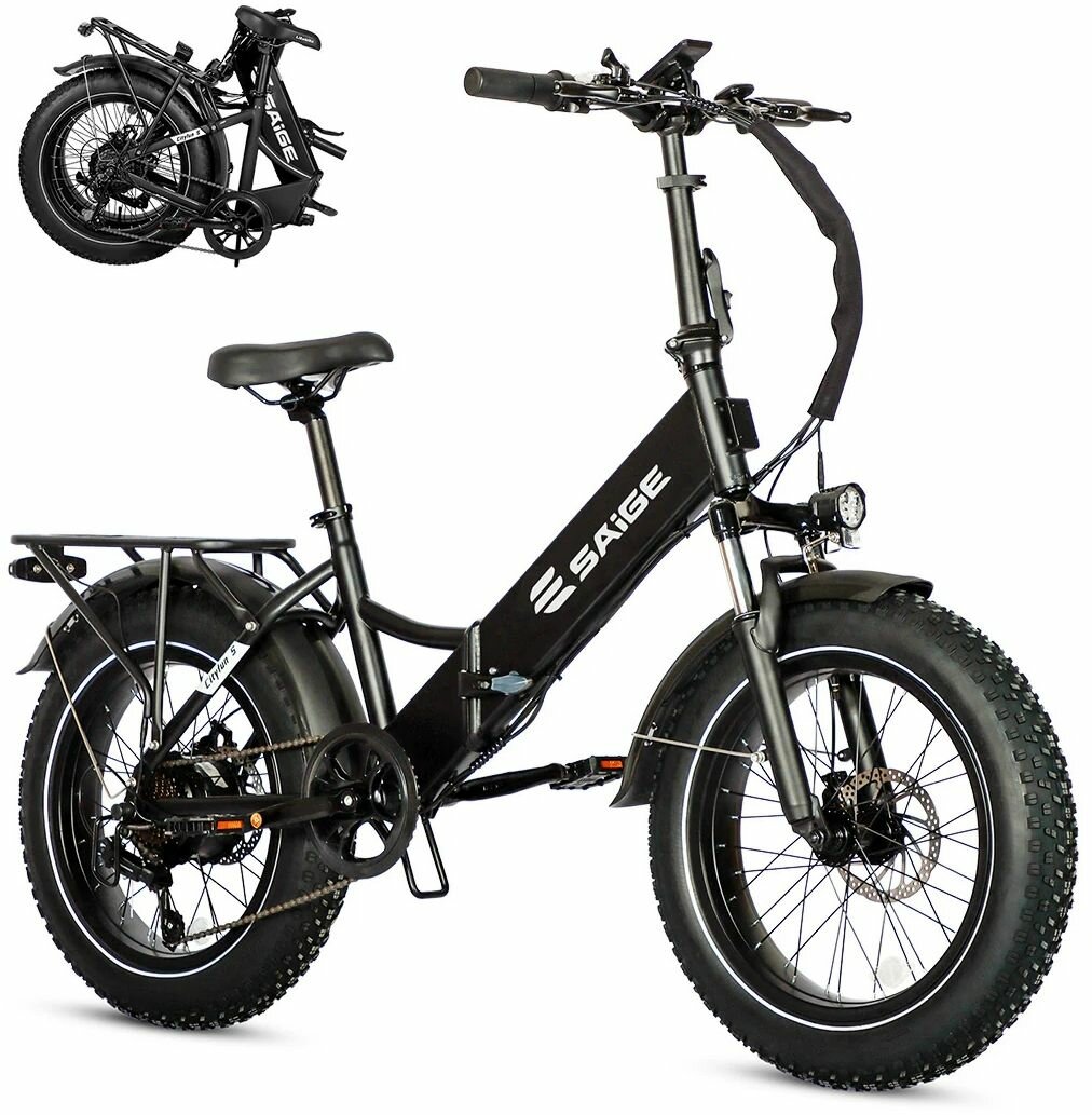 Электровелосипед SAIGE CITYFUN S (48V/10.4Ah) - Чёрный, складной