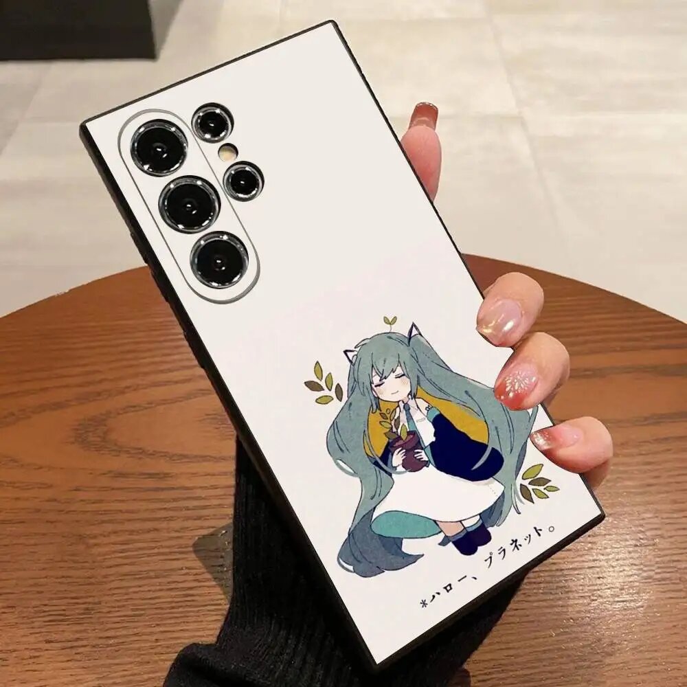 1 шт, милый чехол для телефона H-Hatsune M-Miku с героями мультфильмов для Samsung S25, S24, S21, S22, S23, S30, Ultra, S20, Plus, Fe, Lite, 5G, черный чехол
