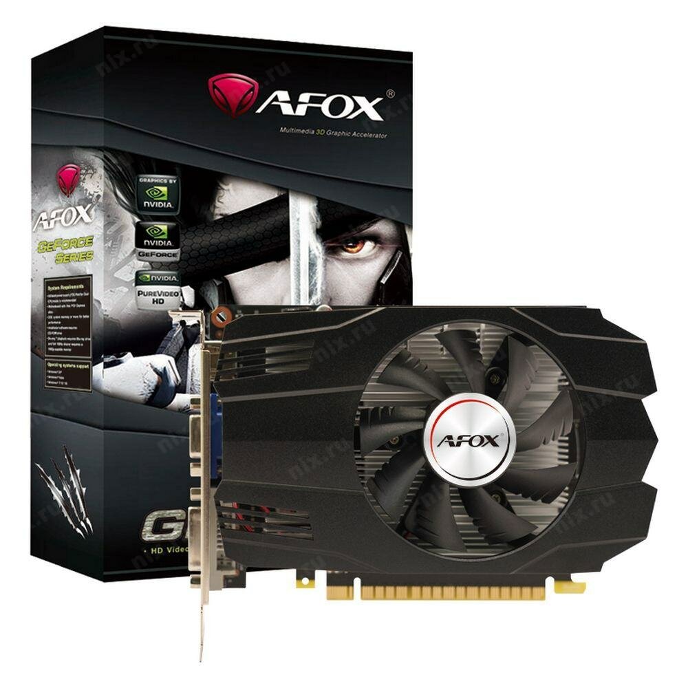 AF750TI-4096D5H5-V3 Afox Видеокарта Afox GTX750Ti 4GB GDDR5 128bit VGA DVI HDMI 1FAN RTL