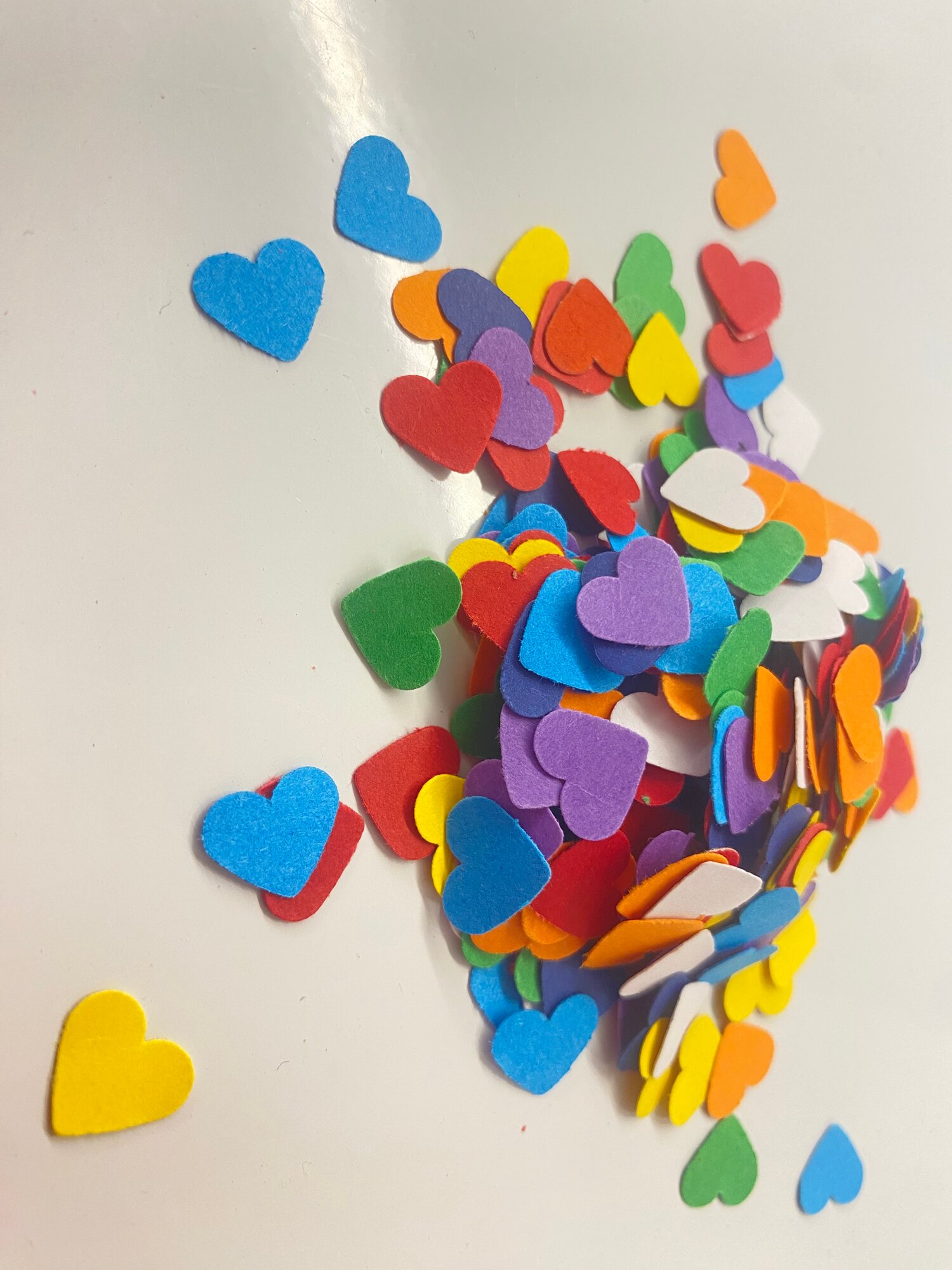 Конфетти "Сердечки", разноцветные, из картона, для праздников и скрапбукинга