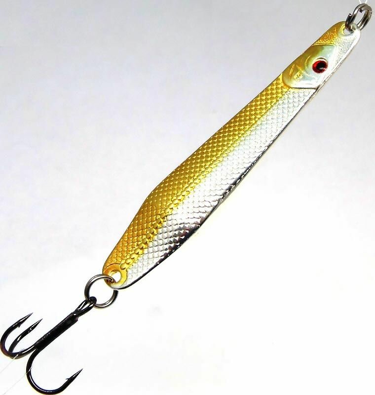 Блесна из латуни, покрыта золотом и серебром, пилькер RB Эксперт 7гр - 4, 51мм