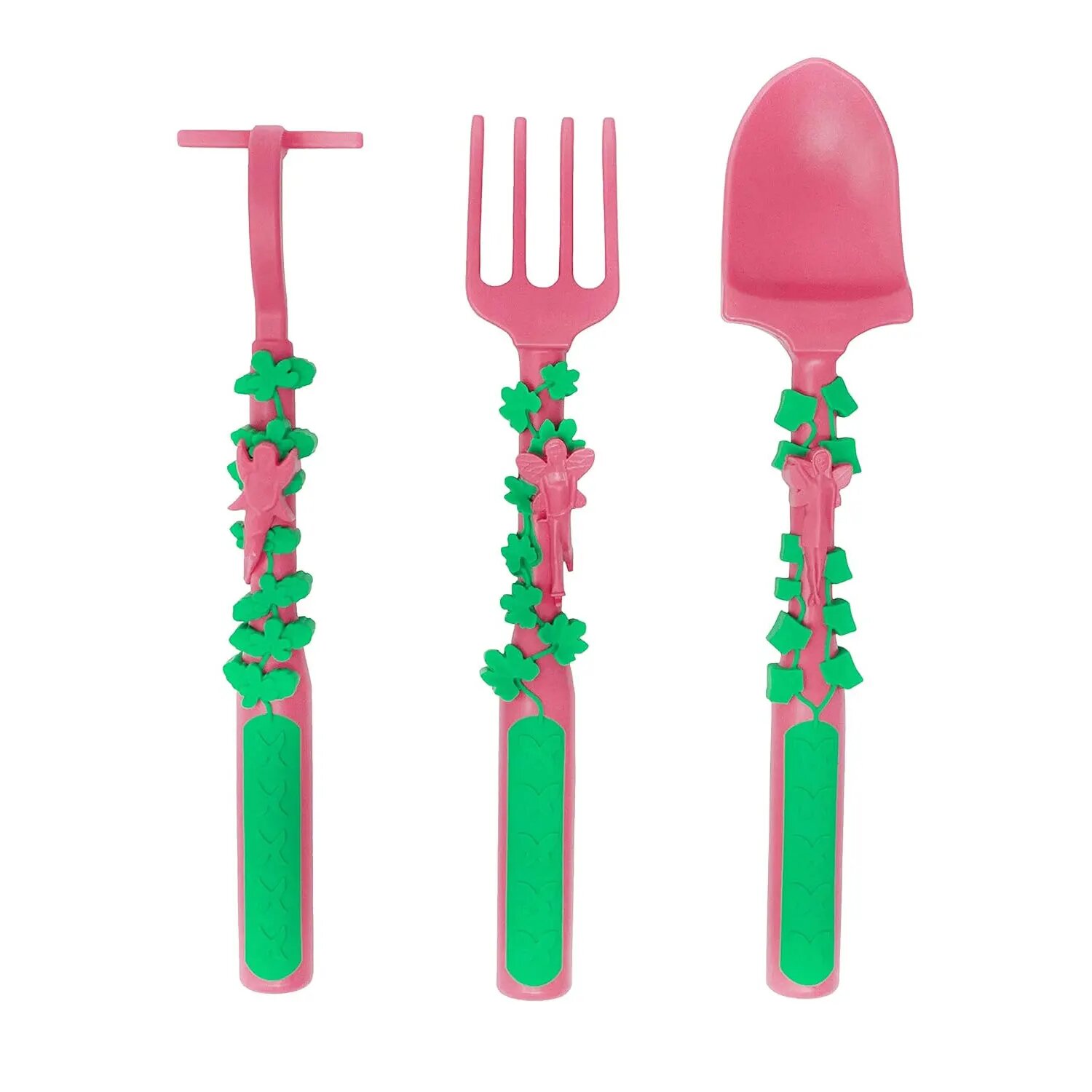 Детская тарелка с рисунком животных Розовый, three table spoons