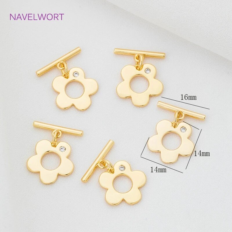 Застежки-тогглы золотистые 18k, 3 шт.