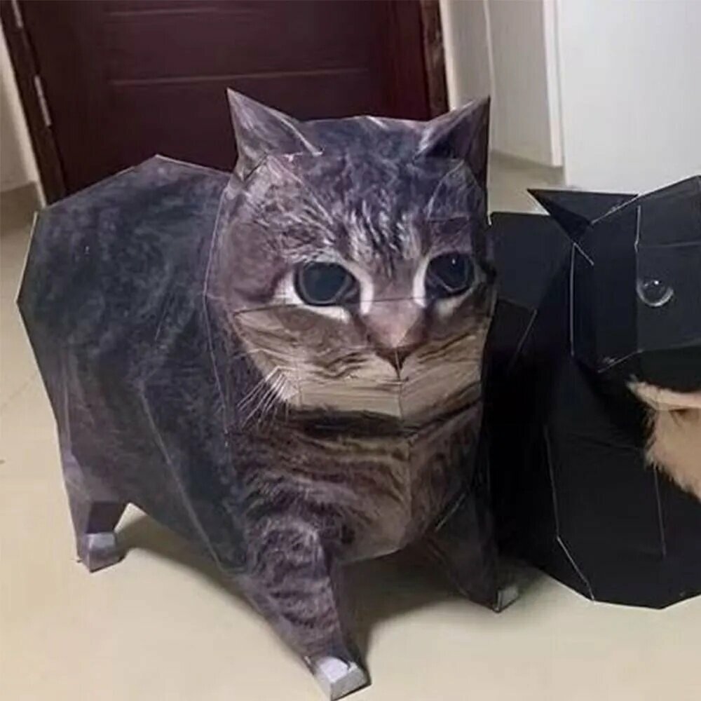 Стерео оригами котенка
