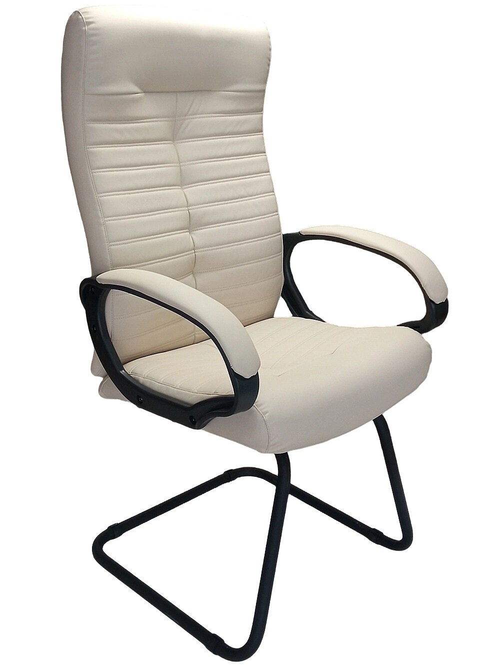 Кресло StylChairs Консул Софт, металлическое основание, экокожа бежевая