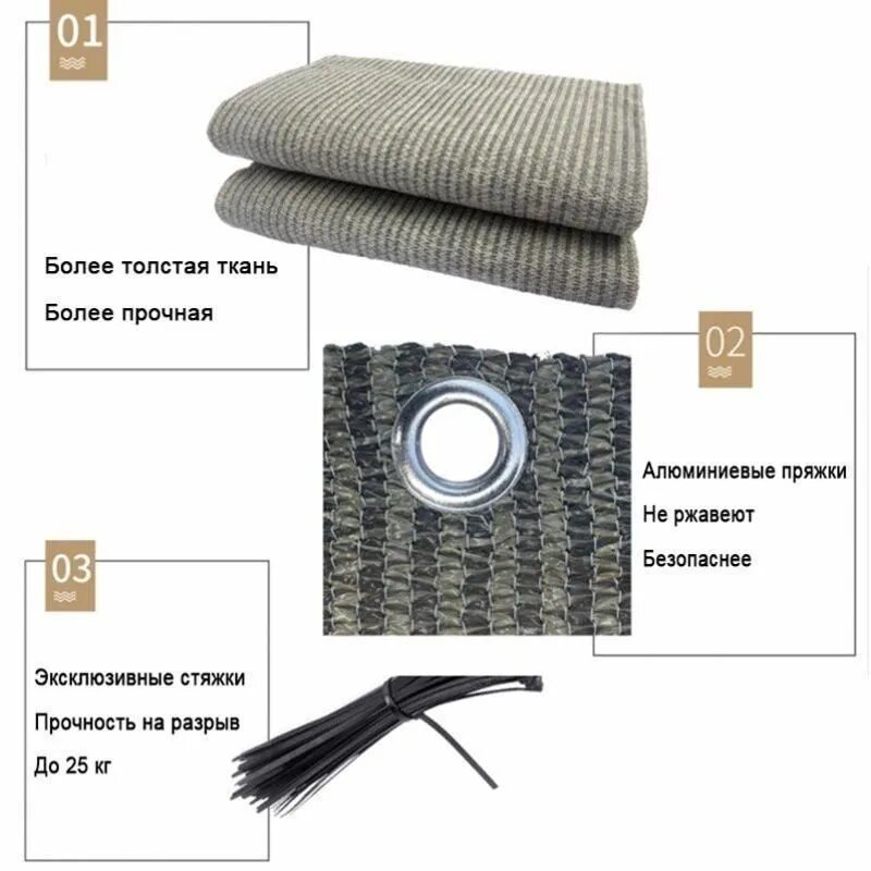 Бордюр садовый для балкона, террасы, защита от дождя и конфиденциальности, бежевый/белый, ПВХ — фото 1