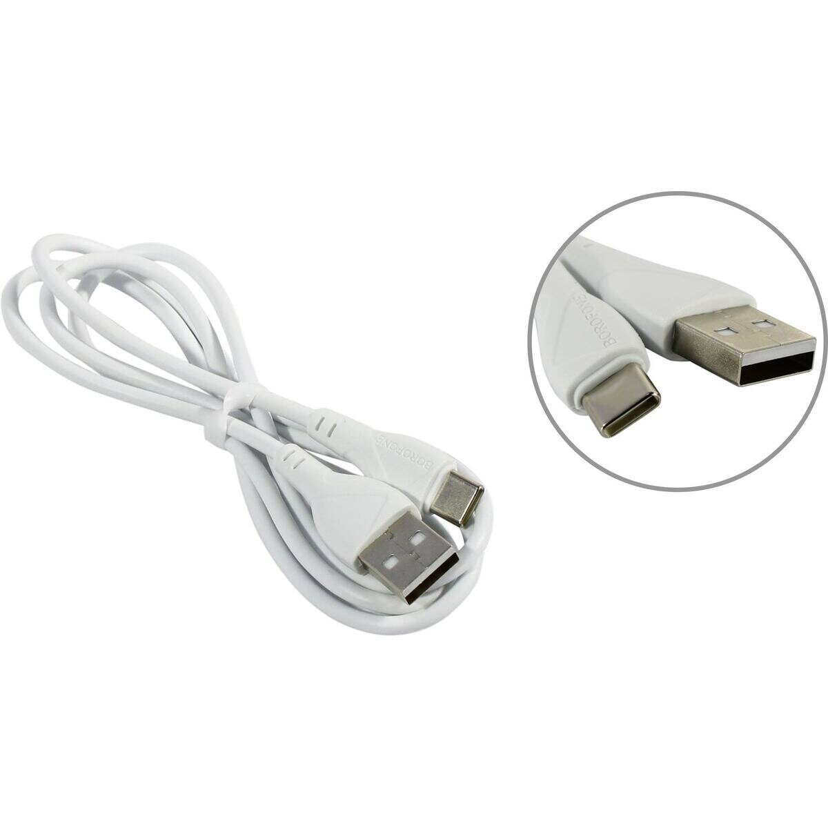 BOROFONE BX121 White <123078> Кабель USB AM --> USB-C 1м